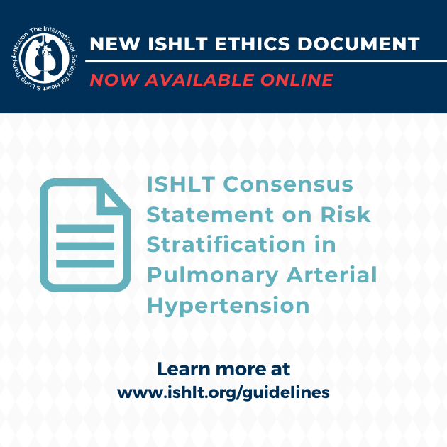 ISHLT Consensus Statement on Risk Stratification in Pulmonary Arterial Hypertension | ISHLT